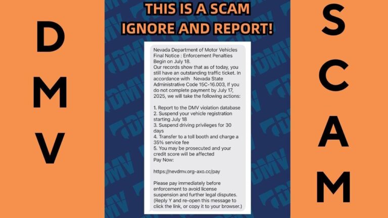 Beware: Nevada DMV Alerts Drivers to a New 'Final Notice' Traffic ...